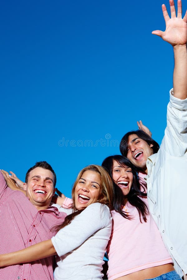 Group of Happy Friends Celebrating Success Stock Photo - Image of ...