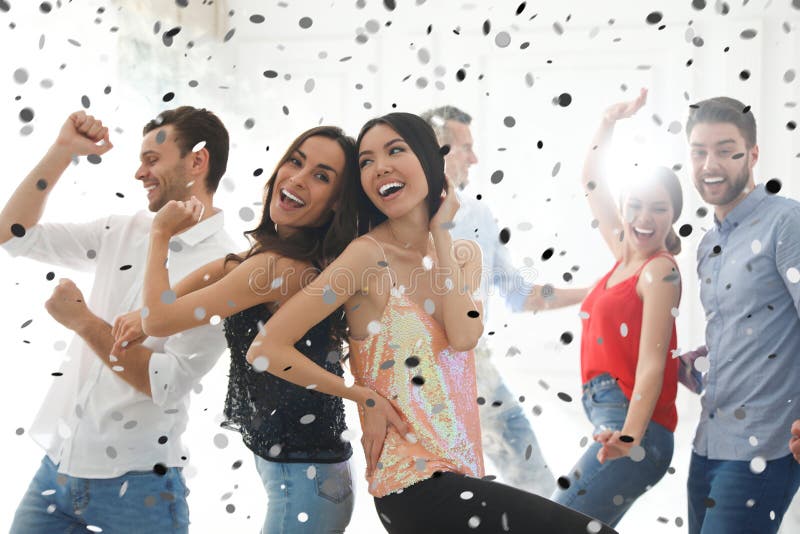 Group of Happy Friends Dancing at Party Stock Photo - Image of asian ...