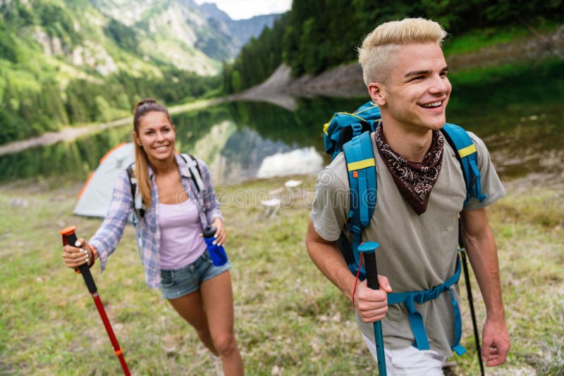 Group of Happy Friends Enjoying Outdoor Activity Together Stock Photo ...