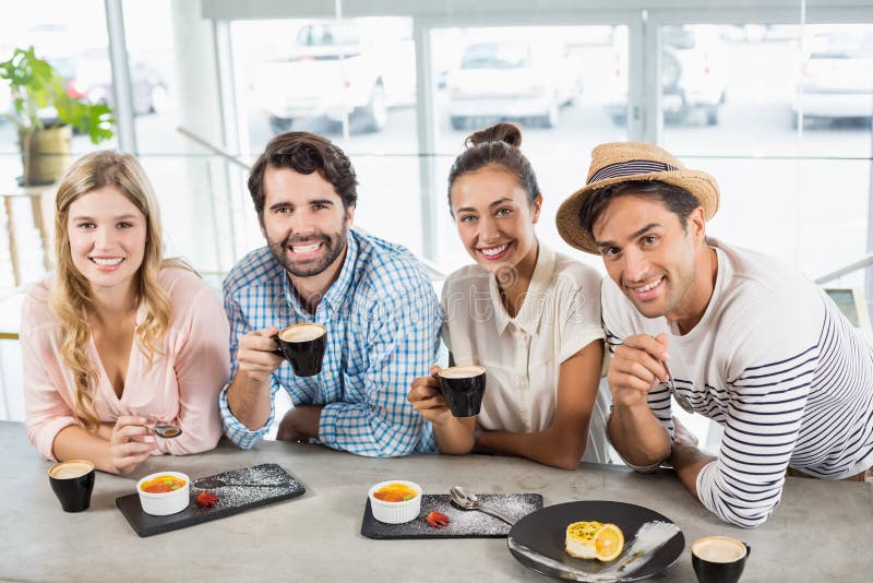 Group of Happy Friends Having Cup of Coffee Stock Image - Image of ...
