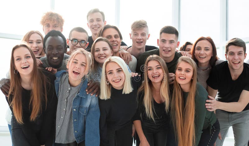 Group of Happy Friends Standing Together . Close Up Stock Image - Image ...