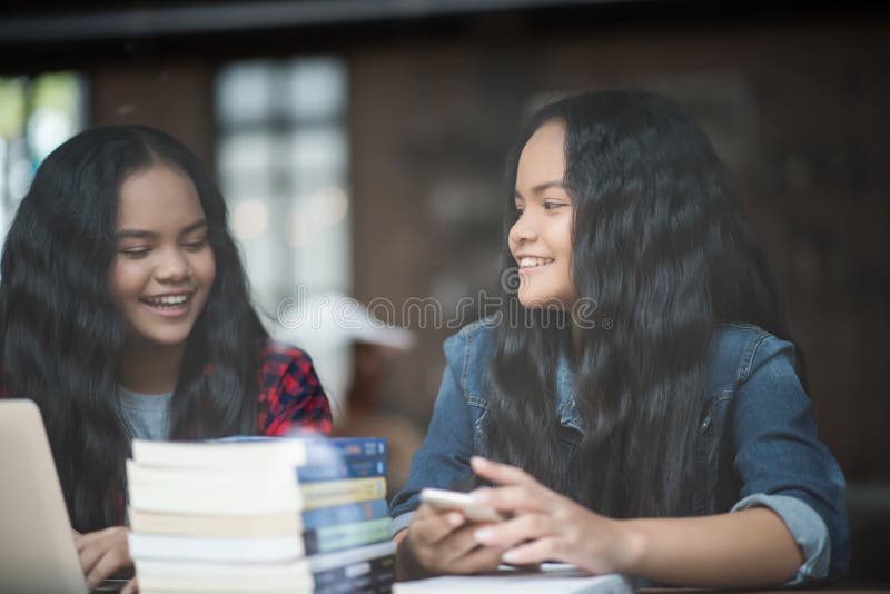 Group of Happy Friends Student Talking about Knowledge Stock Photo ...