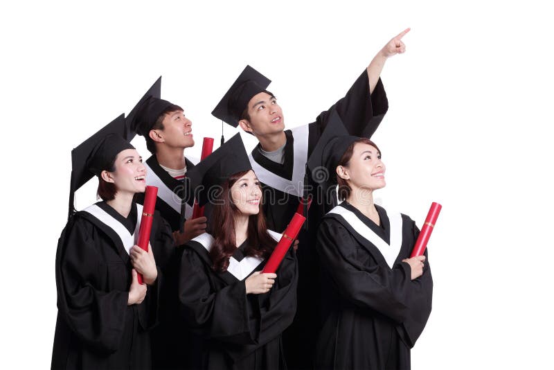 Group of Happy Graduates Student Stock Image - Image of cheerful ...