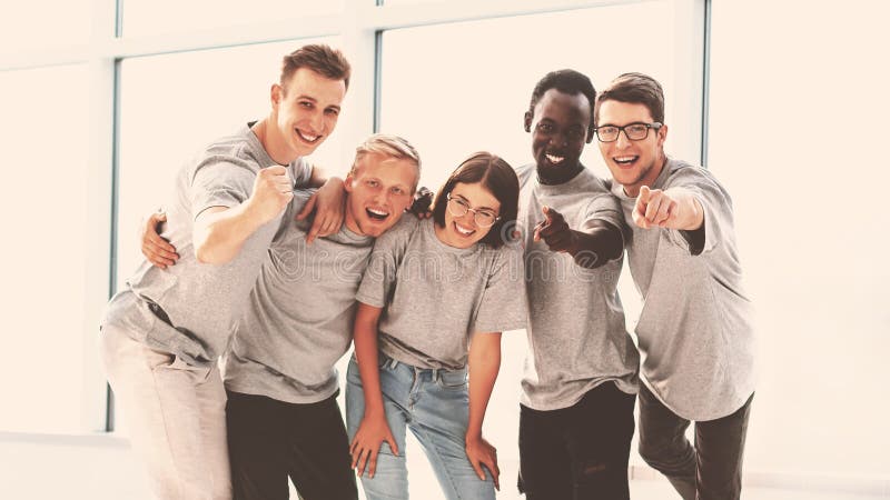 Group of Happy Ground People Standing Together. Stock Photo - Image of ...