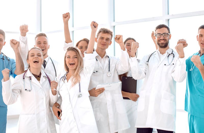 Group of Happy Medical Professionals. Photo with Copy Space Stock Image ...