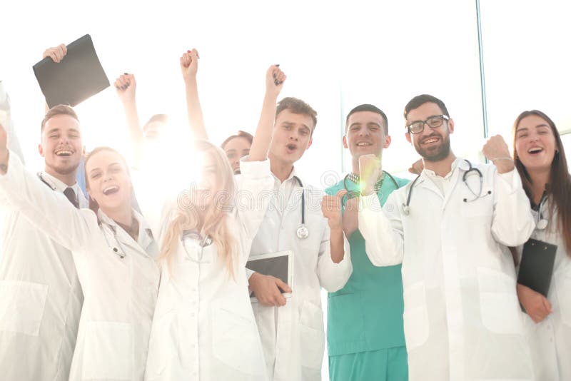 Group of Happy Medical Professionals. Photo with Copy Space Stock Photo ...