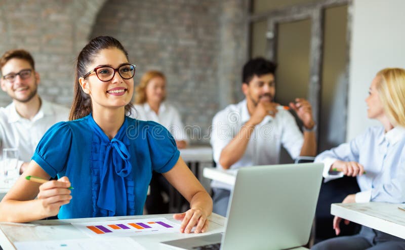 Group of Happy Multiethnic Business People Cooperating, Working on ... Group of Happy Multiethnic Business People Cooperating, Working on ...
