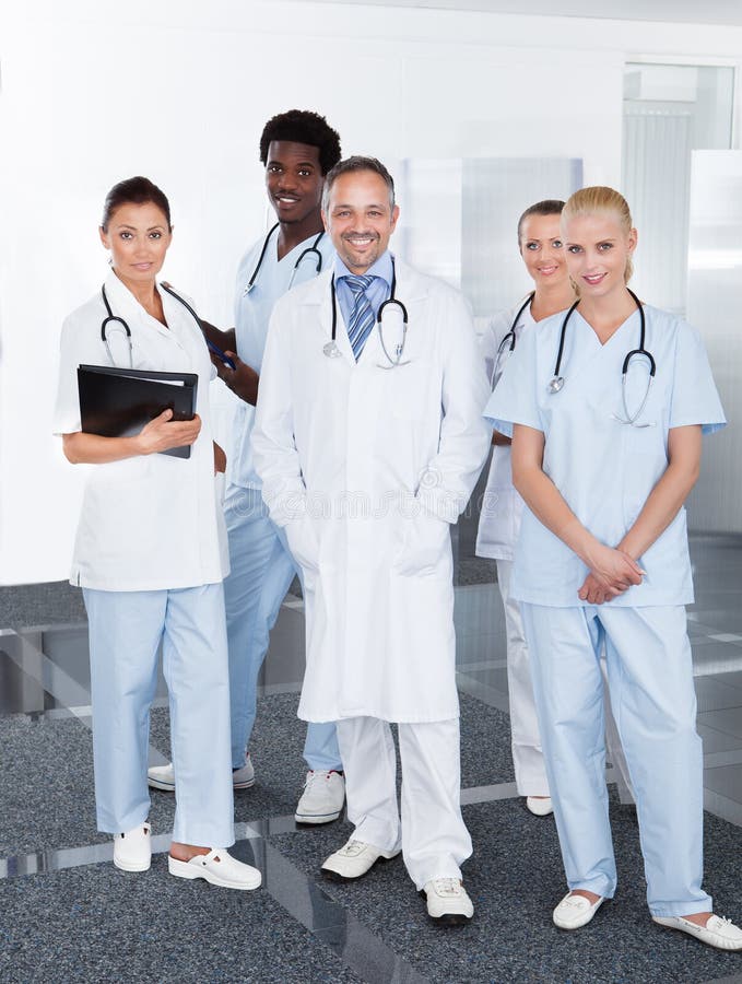 Group of Happy Multiracial Doctors Stock Image - Image of coat ...