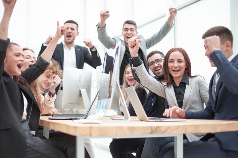 Happy Office Employees Having Fun at Work Stock Image - Image of ...