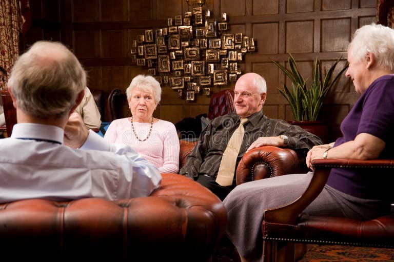 Group of Happy Older Friends Stock Photo - Image of older, chat: 12047208