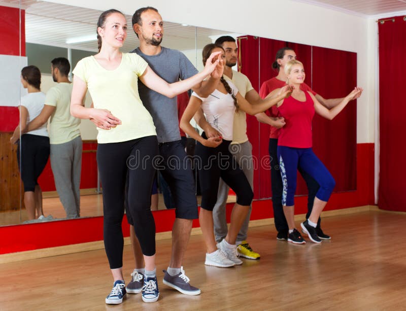 Group of People Dancing Salsa in Studio Stock Image - Image of group ...