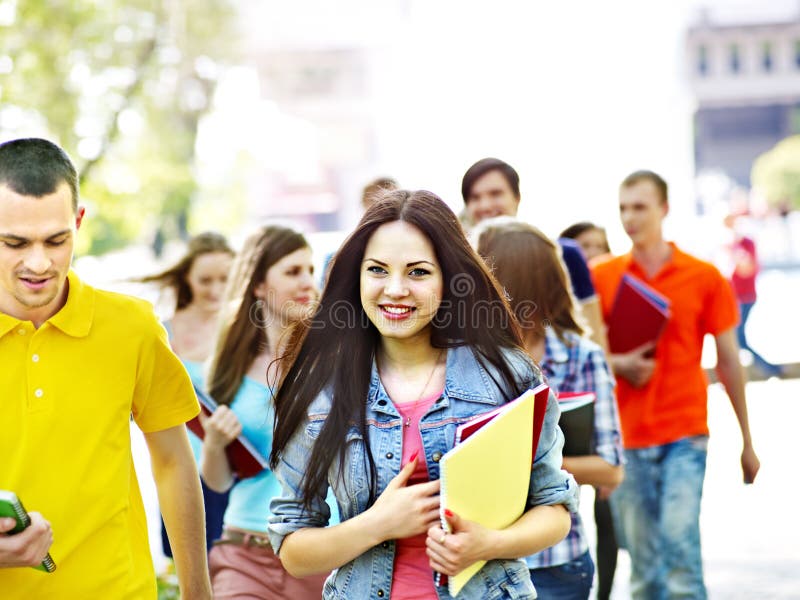 Unfocused students stock image. Image of group, modern - 3394801
