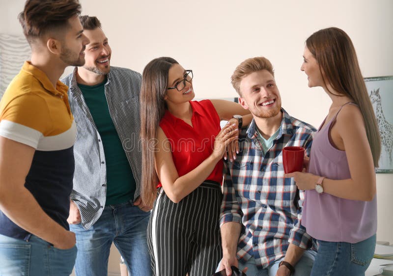Group of Happy People Talking Stock Photo - Image of portrait, joyful ...