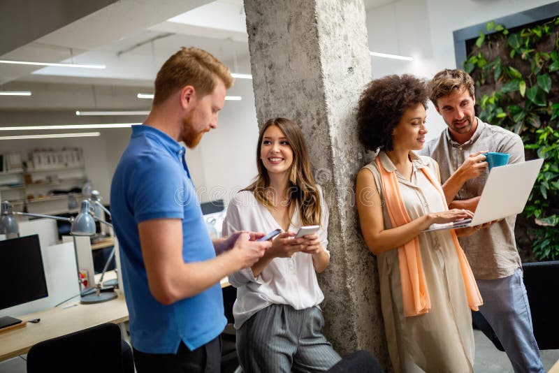 Group of Happy Friendly Multiethnic Business People Having Fun, Working ...