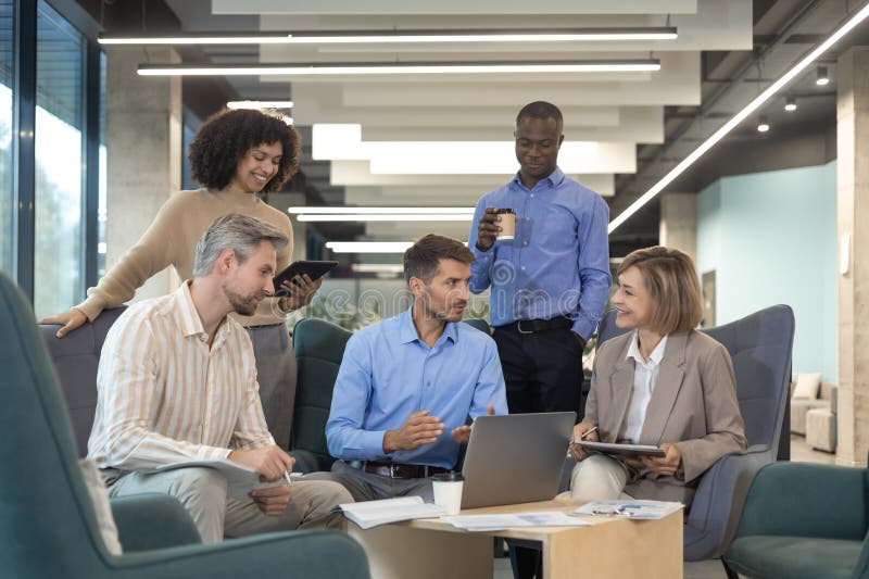 Group of Happy Progressive Business People Working on Startup Together ...