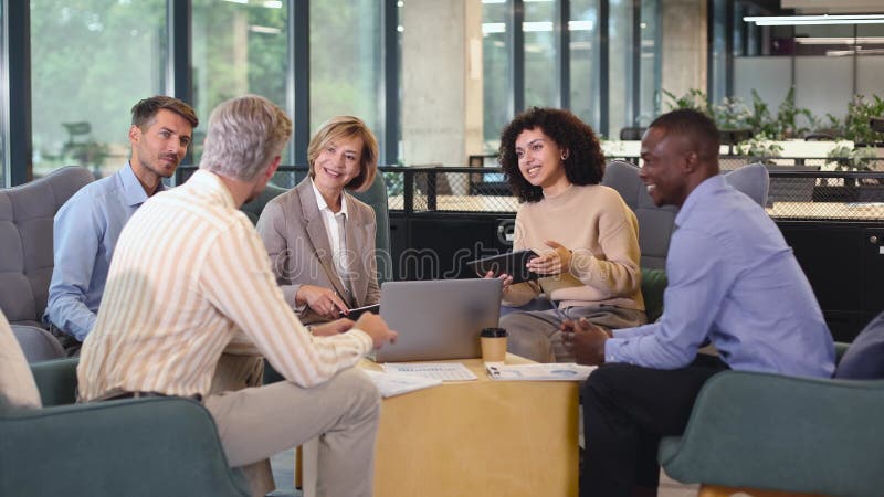 Group of Happy Progressive Business People Working on Startup Together ...