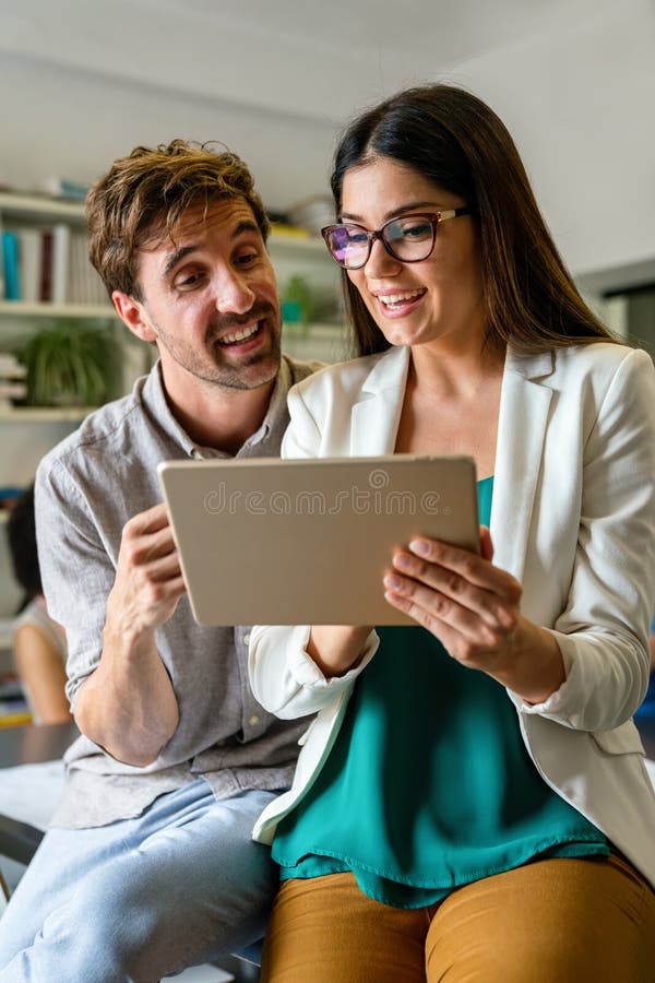 Group of Happy Startup Business People Having Fun and Chatting at ...