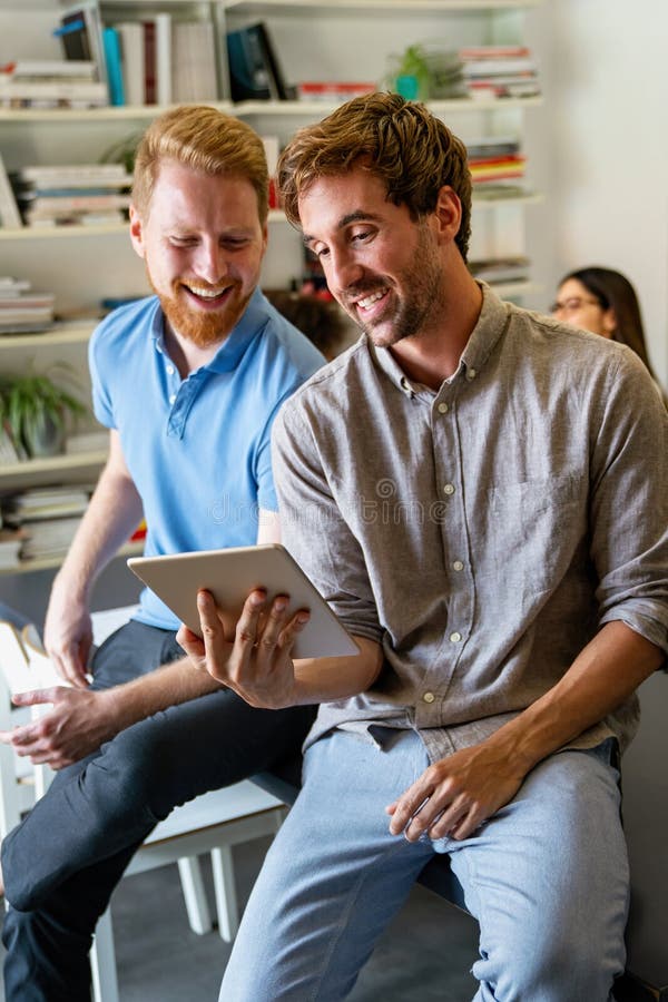 Group of Happy Startup Business People Having Fun and Chatting at ...