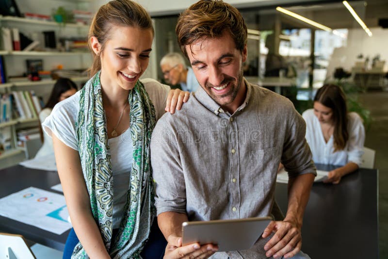 Group of Happy Startup Business People Having Fun and Chatting at ...