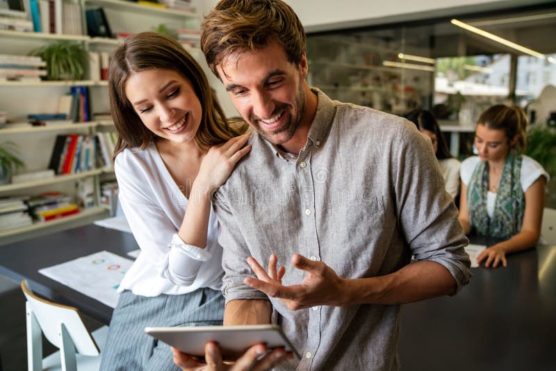 Group of Happy Startup Business People Having Fun and Chatting at ...