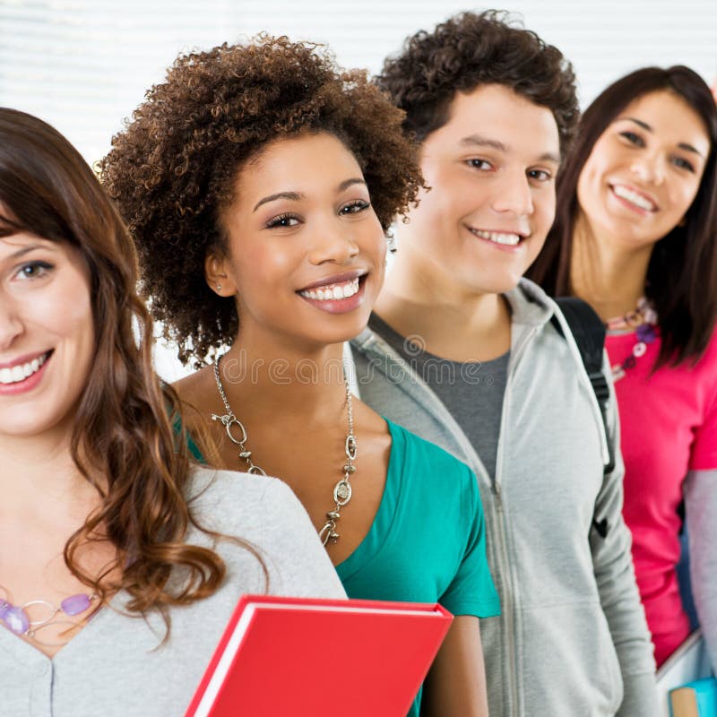 Multicultural Students on University Campus Stock Image - Image of ...
