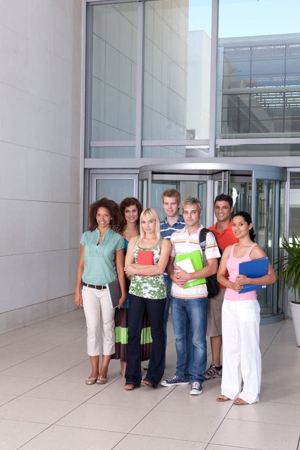 Group of happy students stock image. Image of caucasian - 9390757