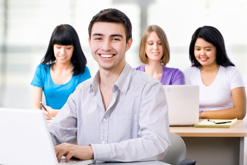 Group of happy students stock photo. Image of caucasian - 30961500