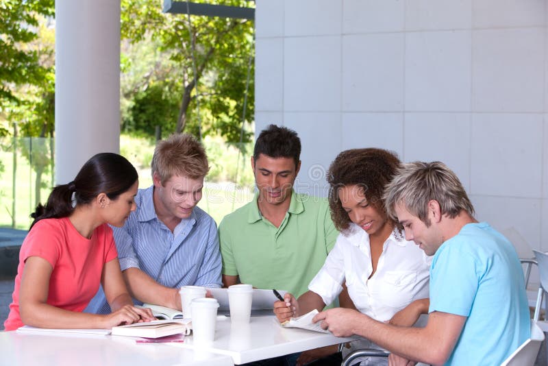 Group of Happy Students Studying Stock Photo - Image of confident ... Group of Happy Students Studying Stock Photo - Image of confident ...