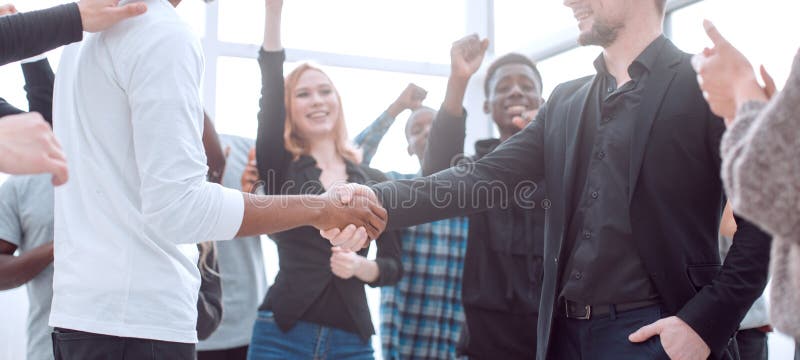 Group of Happy Young People Applauding Their Leaders Stock Photo ...