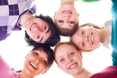 Group of Happy Young People in Circle Stock Image - Image of merry ...