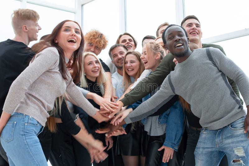 Group of Happy Young People Showing Their Unity Stock Image - Image of ...