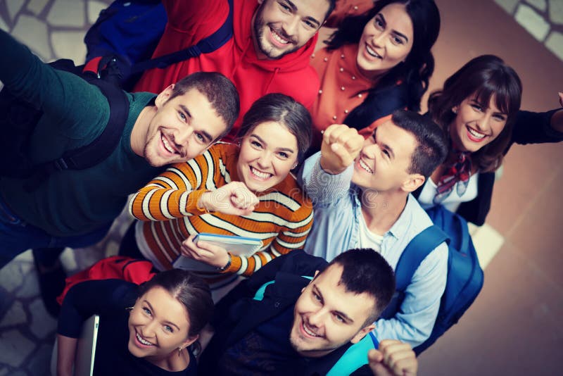 Group of Happy Young People Showing Their Unity. Stock Image - Image of ...