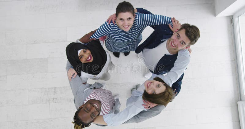 Group of Happy Young Students Showing Unity Stock Footage - Video of ...