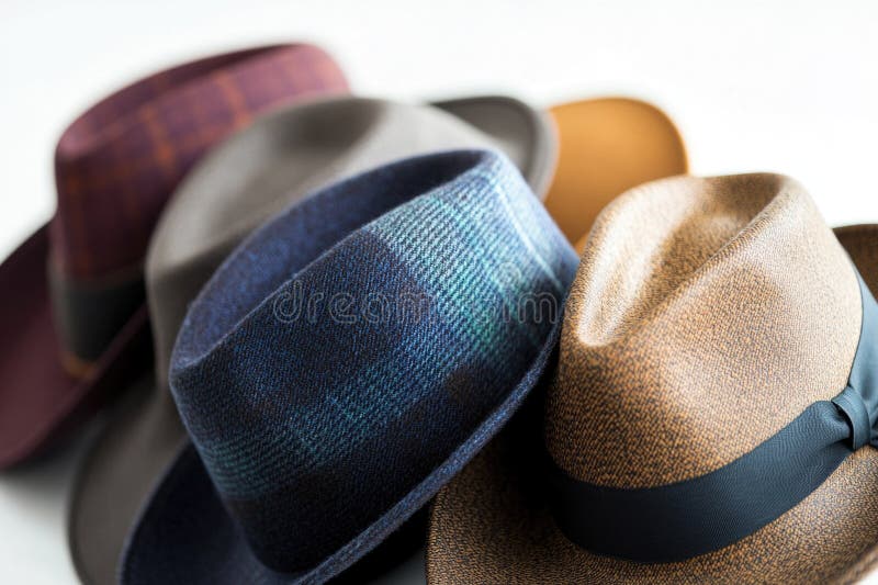 A Group of Hats Stacked on Top of Each Other Stock Image - Image of ...