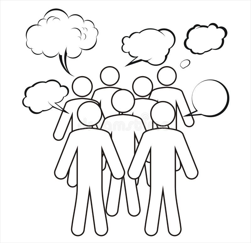 3d Group of People Meeting and Discussion Stock Illustration ...