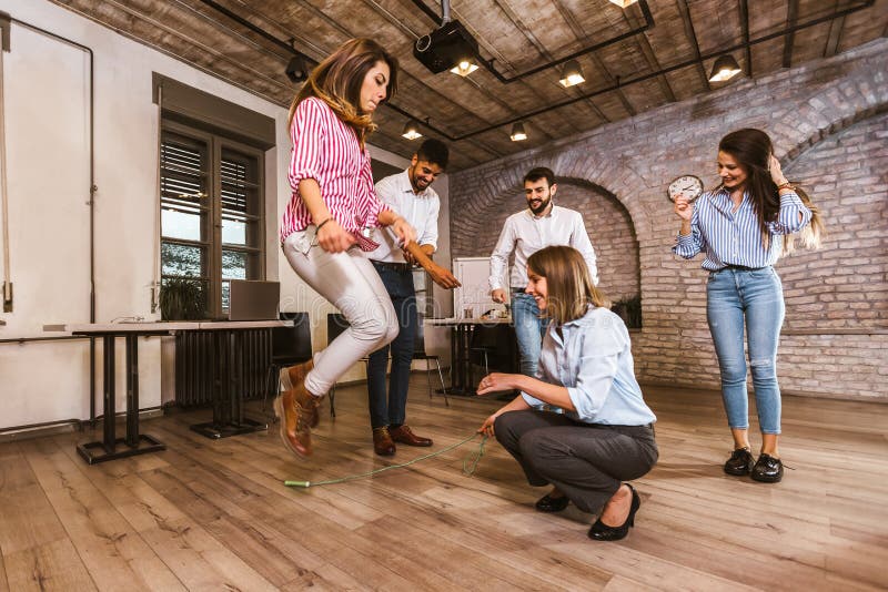 Group of Four Friends Having Fun a Coffee Together Stock Image - Image ...