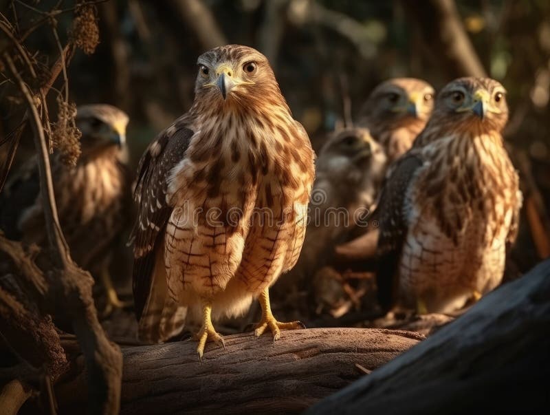 Group of Hawk in Natural Habitat (generative AI Stock Illustration ...