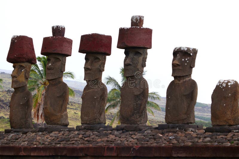 Easter Island Platform Heads Stock Image - Image of torsos, trunk ...