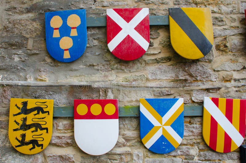 Group of heraldic shields stock image. Image of white - 91396703