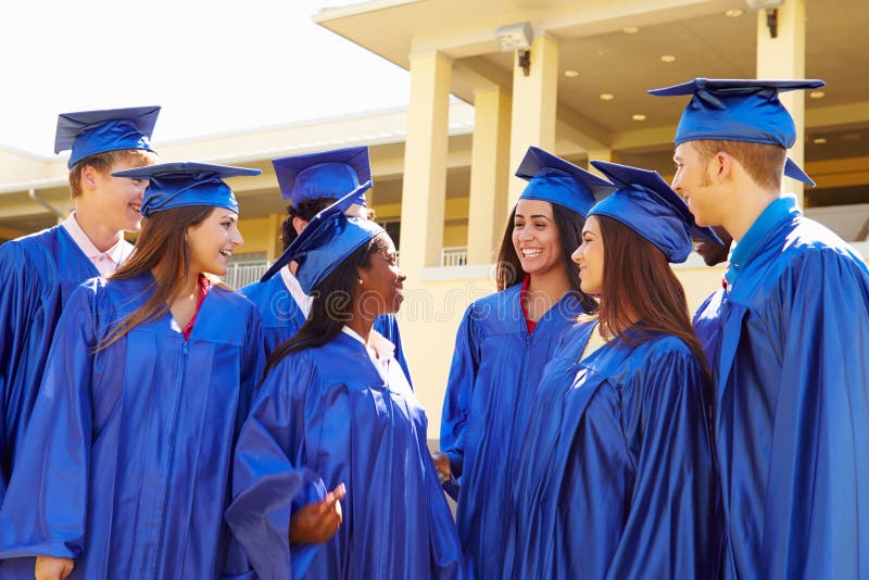 Group of High School Students Celebrating Graduation Stock Photo ...