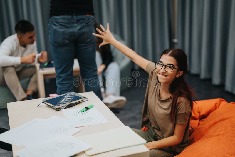 High School Students Enjoying a Lively Classroom Interaction Stock ...