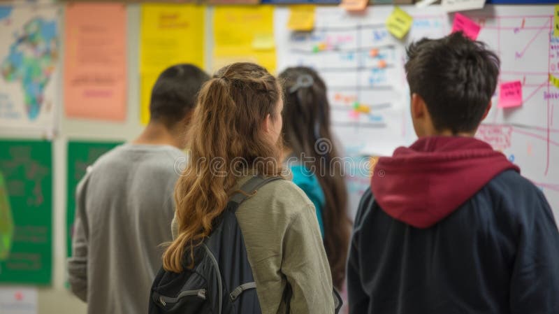 A Group of High School Students Work Collaboratively on a Group Project ...