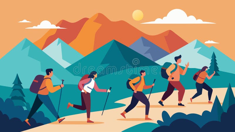 A Group Hike in the Mountains Challenging the Body while Promoting ...