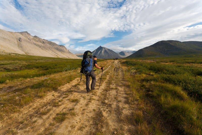 Group of hikers. stock image. Image of landscape, high - 35865451