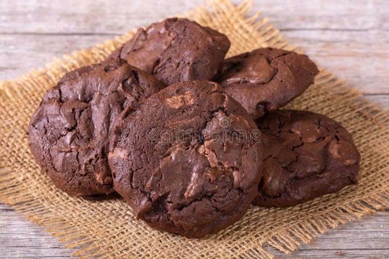 Group of Homemade American Chocolate Cookies Stock Image - Image of ...