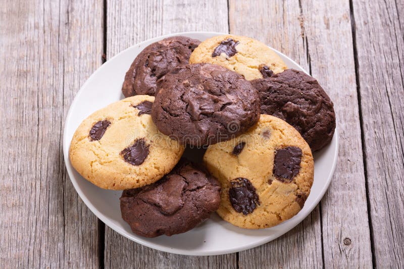 Group of Homemade American Chocolate Cookies Stock Photo - Image of ...