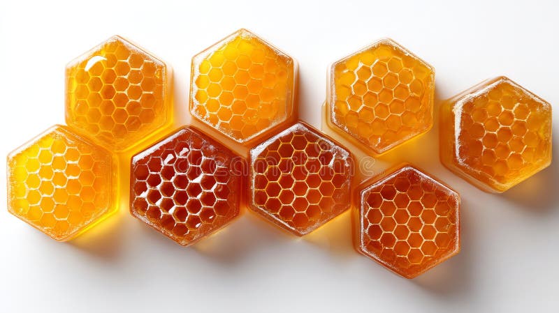A Group of Honeycombs on a White Surface Stock Photo - Image of ...