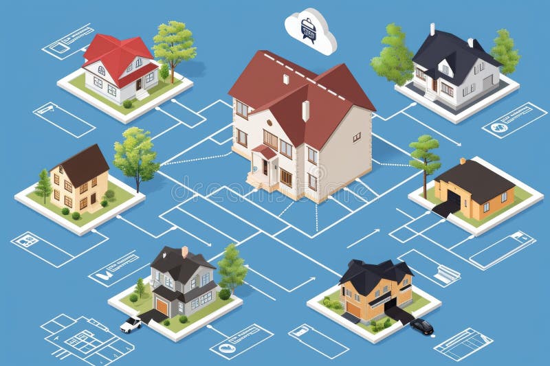 A Group of Houses Joined Together in Close Proximity, Forming a ...