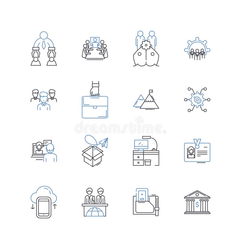Group Huddle Line Icons Collection. Collaboration, Teamwork ...