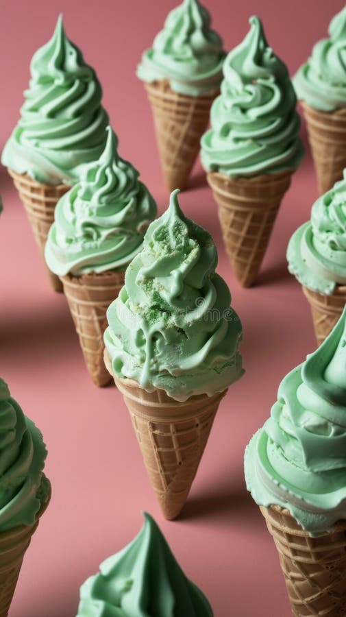 Group Ice Cream Cones Pink Table Stock Photos - Free & Royalty-Free ...